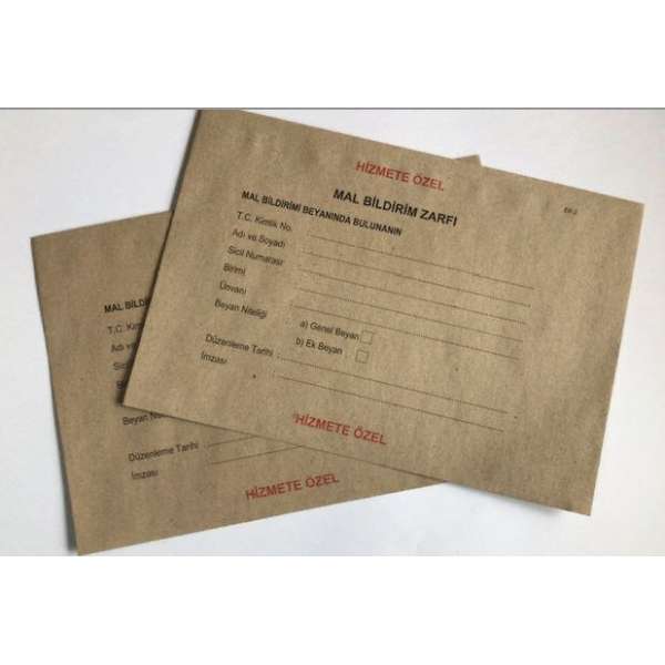 MAL BİLDİRİM ZARFI